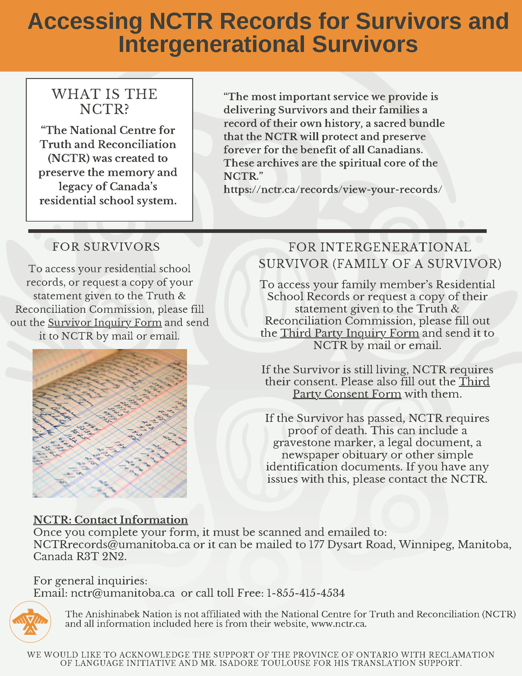 UNION OF ONTARIO INDIANS – How to Access Records